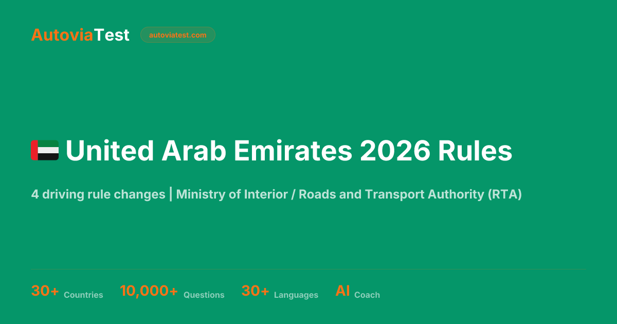 United Arab Emirates 2026 Driving Rule Changes | New Traffic Laws ...