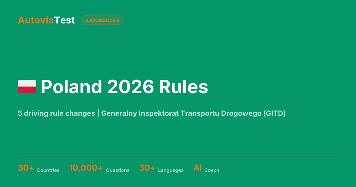 Poland 2026 Driving Rule Changes | New Traffic Laws — AutoviaTest