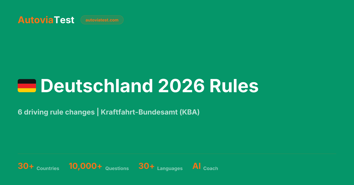 Deutschland Änderungen der Verkehrsregeln 2026 | Neue Gesetze — AutoviaTest