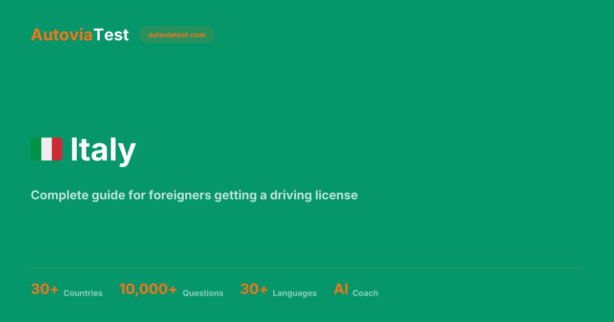 Driving License in Italy for Expats | Complete Guide 2026 — AutoviaTest