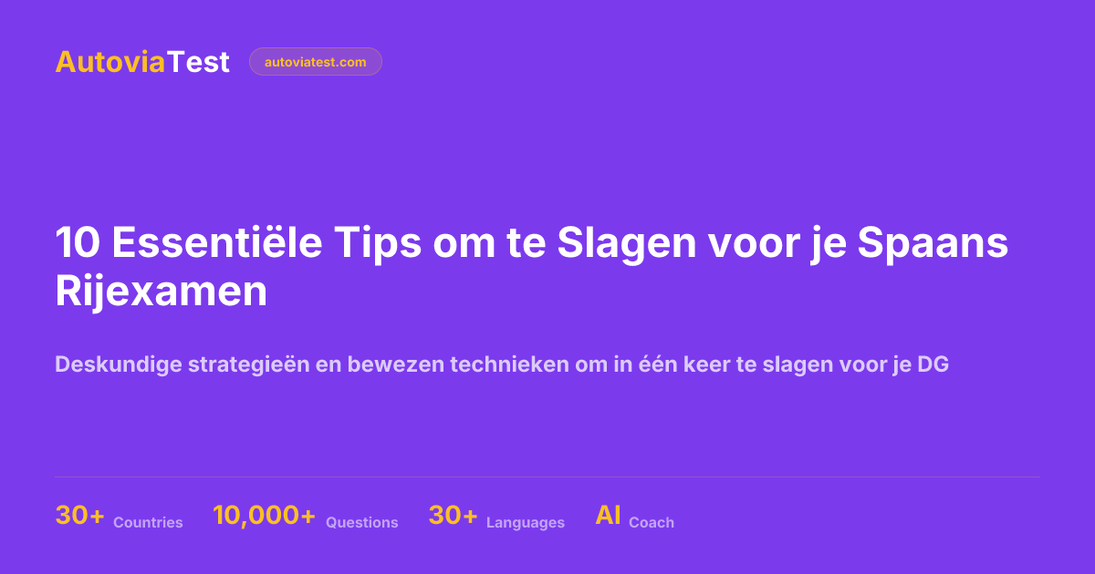 10 Essentiële Tips om te Slagen voor je Spaans Rijexamen — AutoviaTest