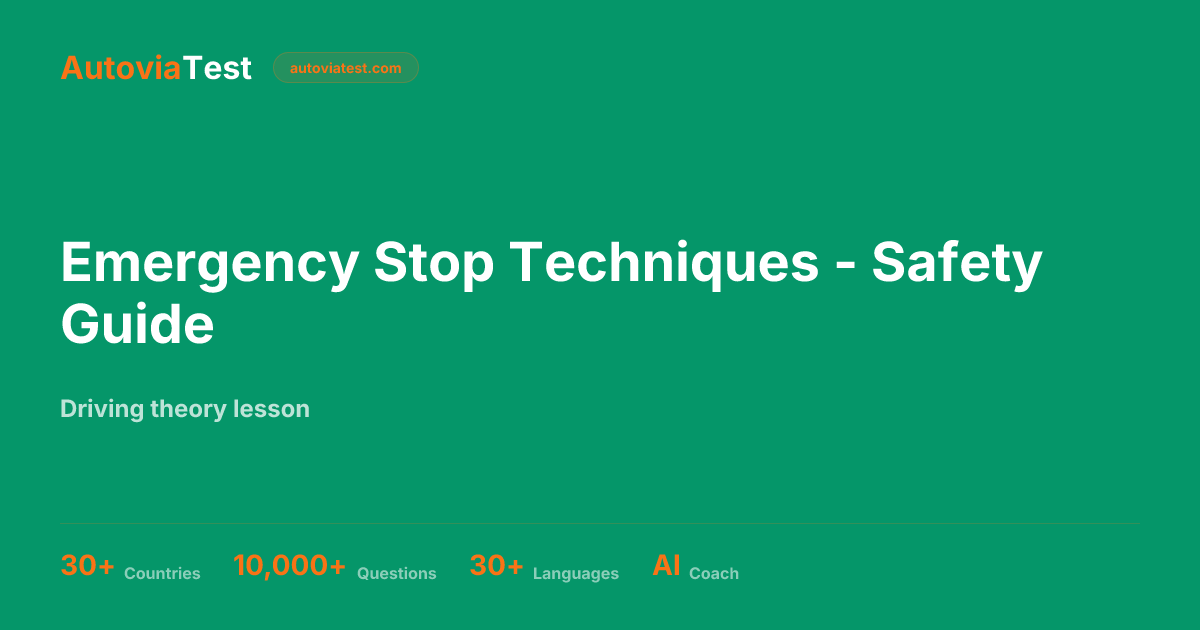 Emergency Stop Techniques - Safety Guide | AutoviaTest