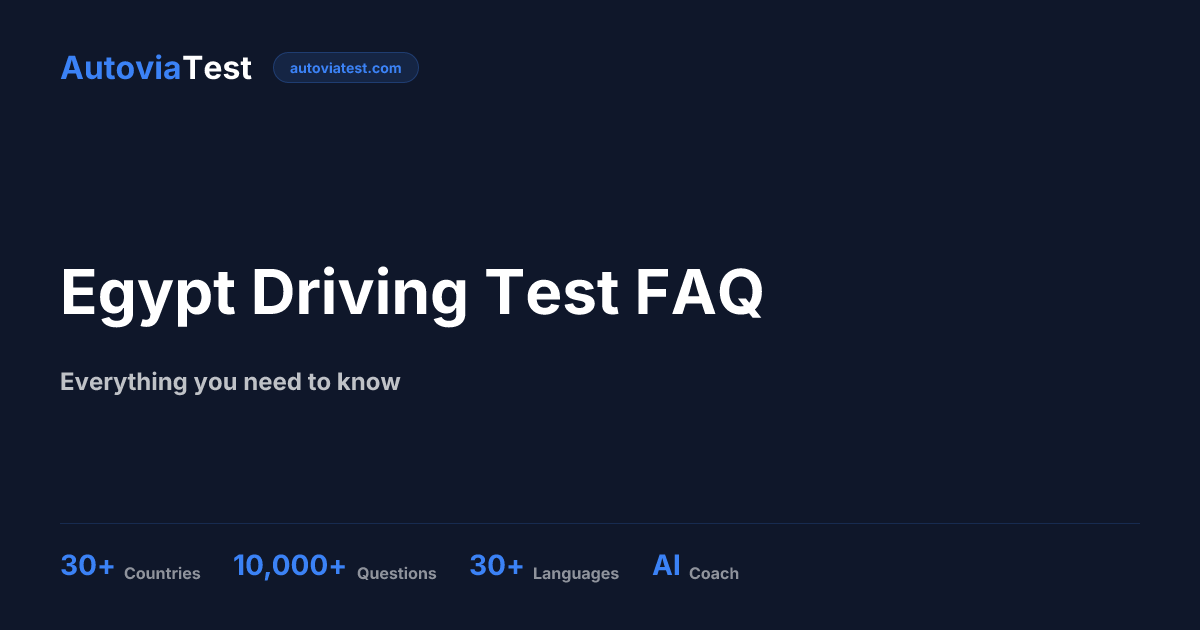 Egypt Driving Test FAQ 2026 - Questions, Pass Mark, Cost & More ...
