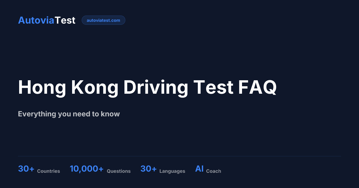 Hong Kong Driving Test FAQ 2026 - Questions, Pass Mark, Cost & More ...