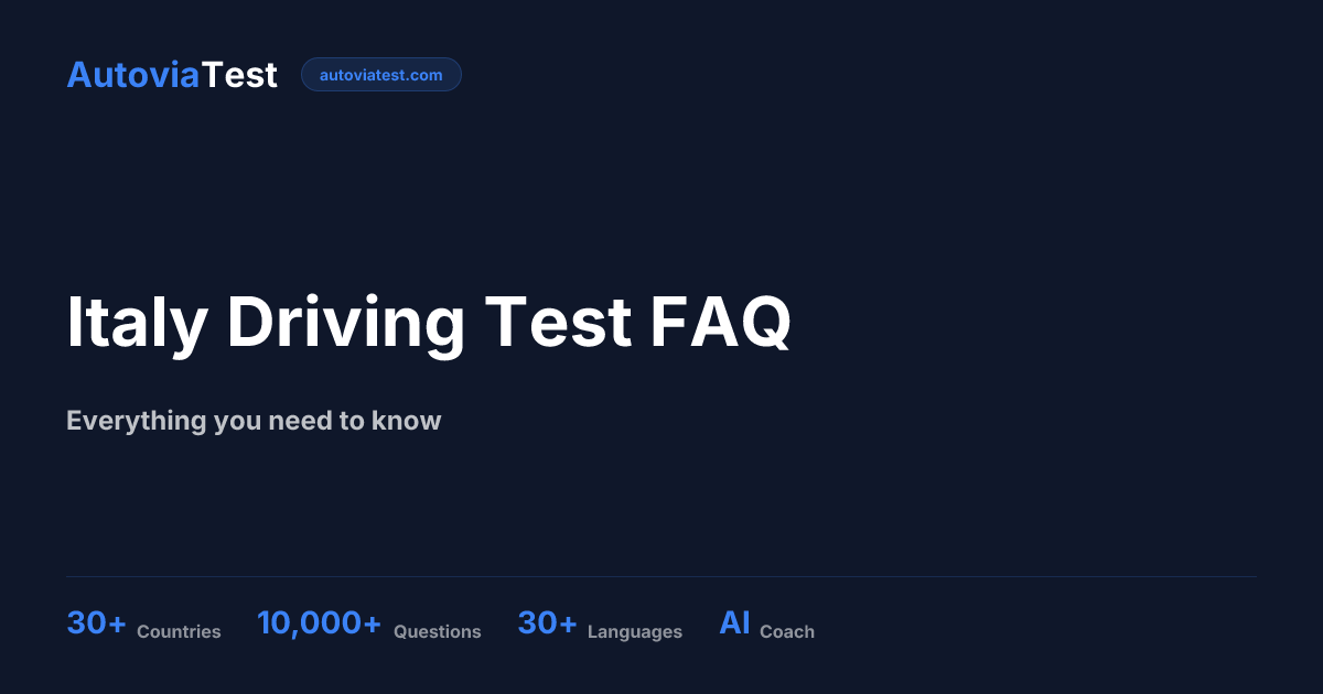 Italy Driving Test FAQ 2026 - Questions, Pass Mark, Cost & More ...