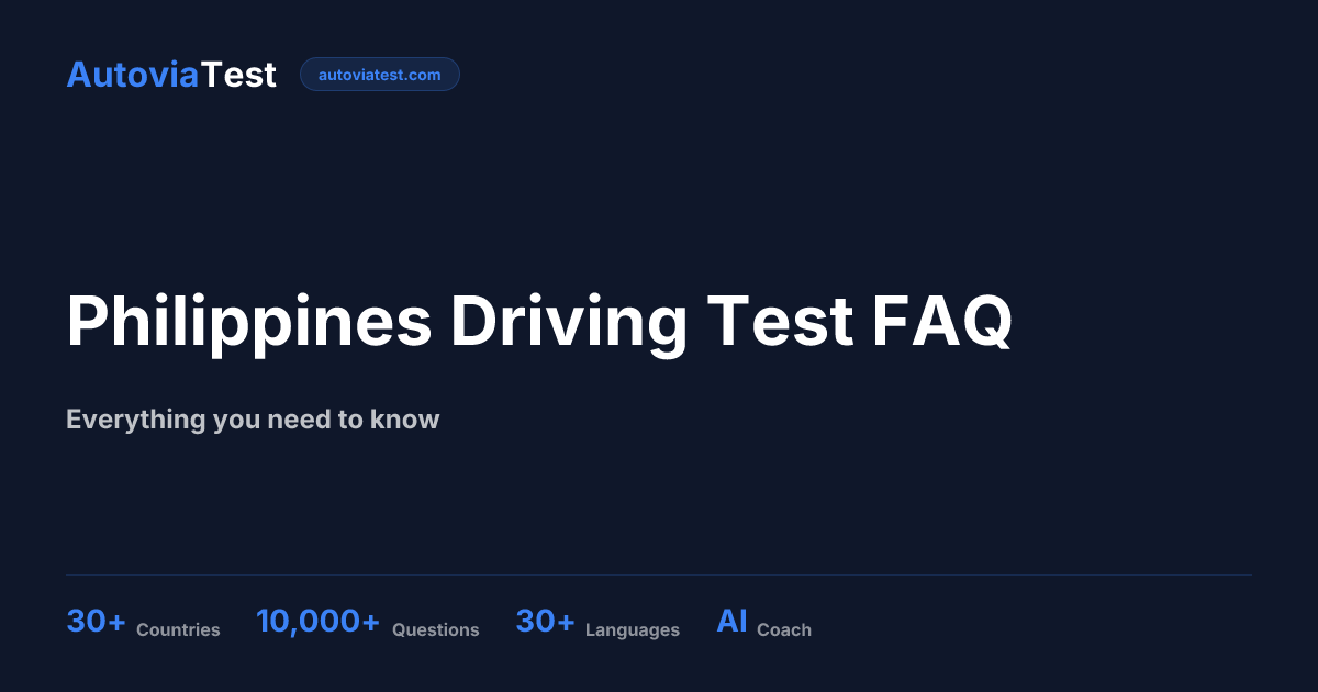Philippines Driving Test FAQ 2026 - Questions, Pass Mark, Cost & More ...