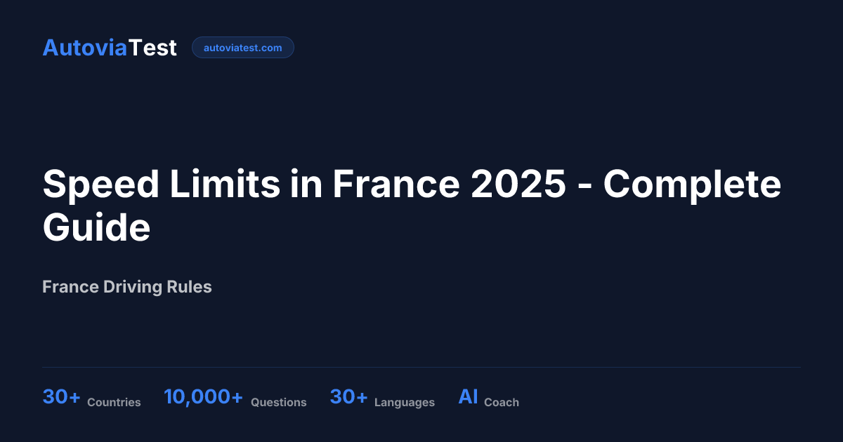 Speed Limits in France 2025 - Complete Guide — AutoviaTest