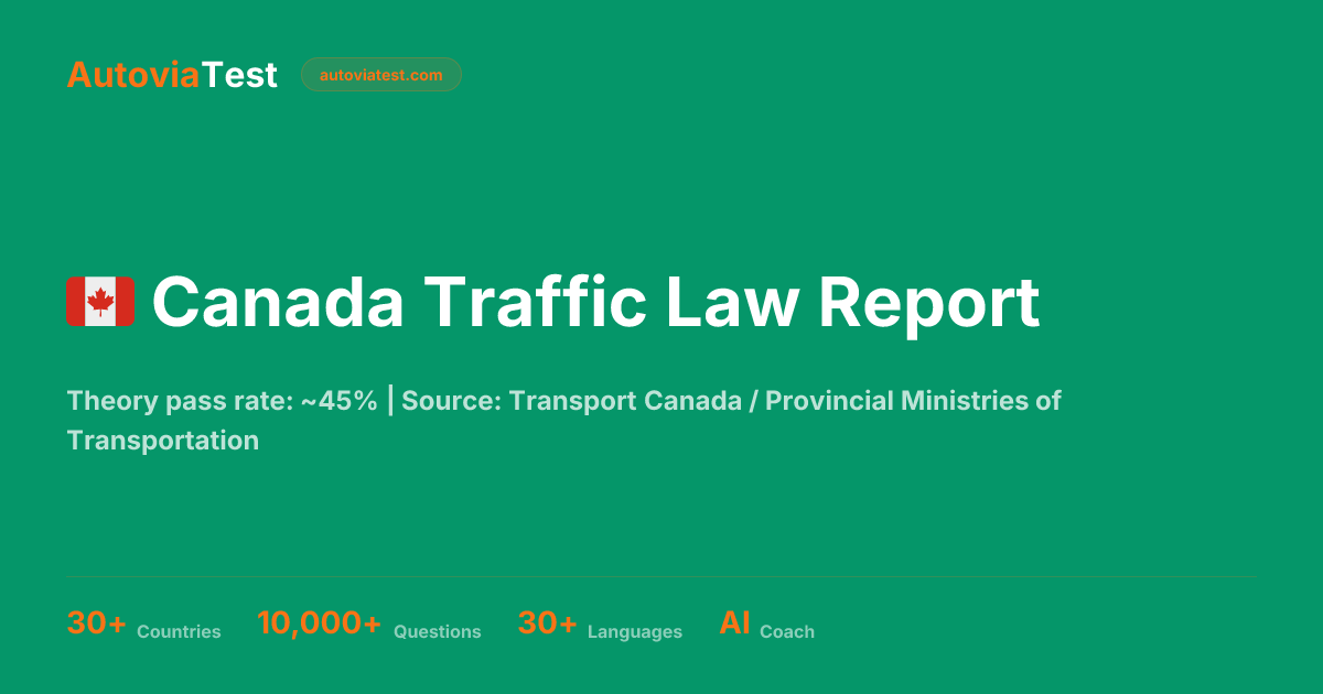 Canada Traffic Law Report | Driving Test Statistics 2023 — AutoviaTest