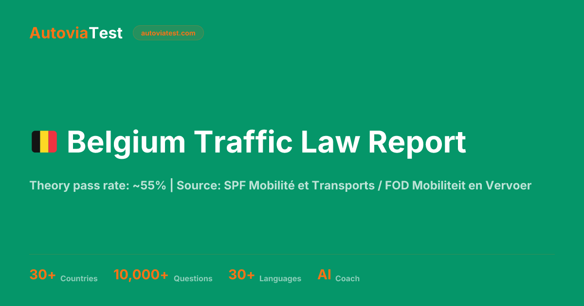 Belgium Traffic Law Report | Driving Test Statistics 2023 — AutoviaTest